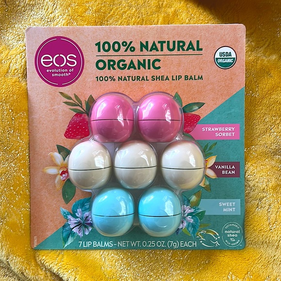 eos | Makeup | New Eos 7pack Organic Lip Balm Strawberry Vanilla | Poshmark